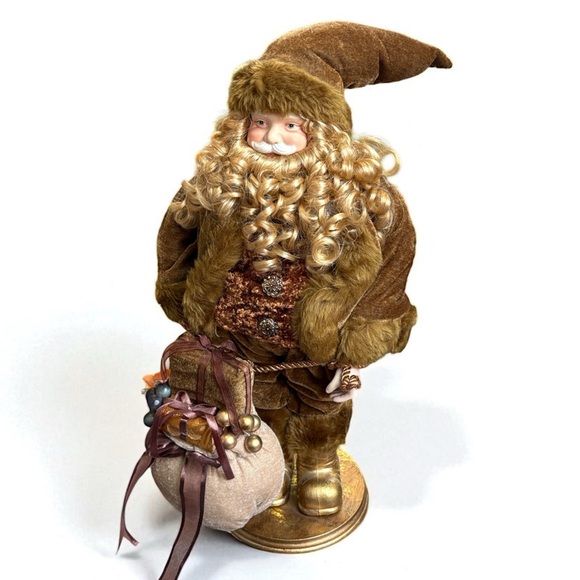 Holiday | Vintage Primitive Father Christmas Santa Woodland Tan 17h ...